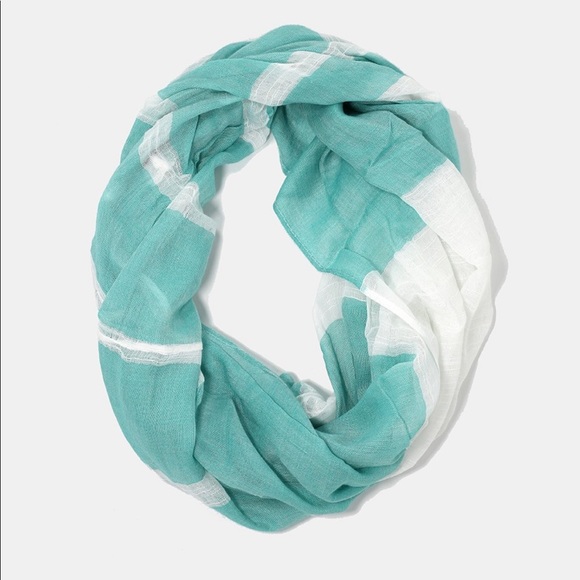 Accessories | Nwt Striped Mesh Infinity Scarf Mint Green | Poshmark